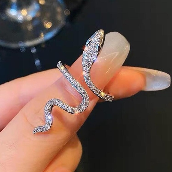 Anthropologie | Jewelry | 2 New Snake Adjustable Ring Silver Sequin ...